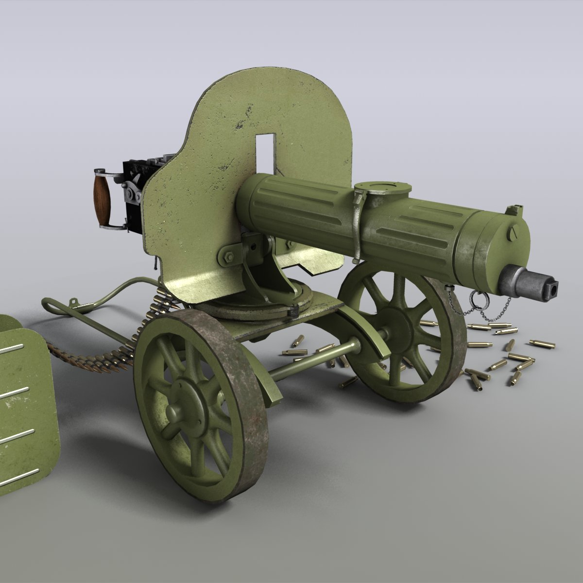 3d model machine gun