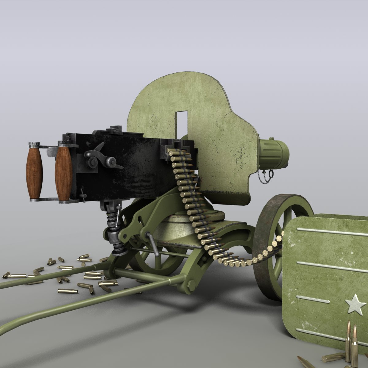 3d model machine gun