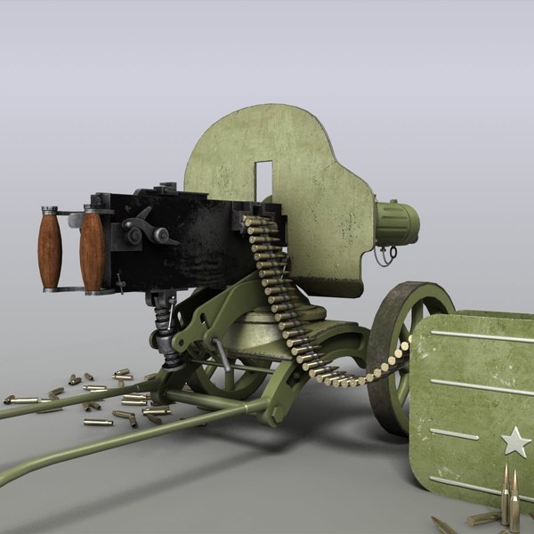 3d model machine gun