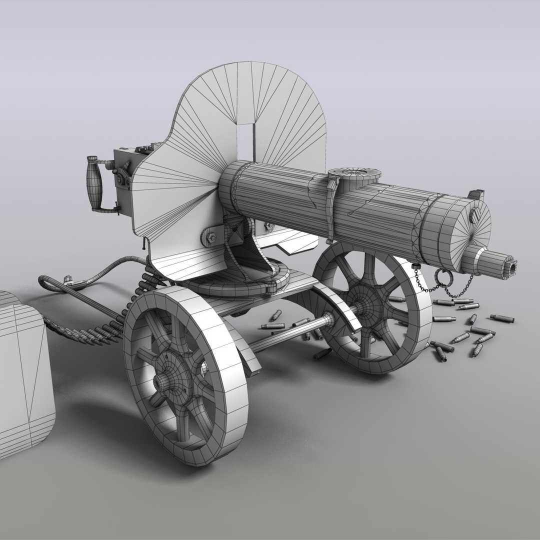 3d model machine gun