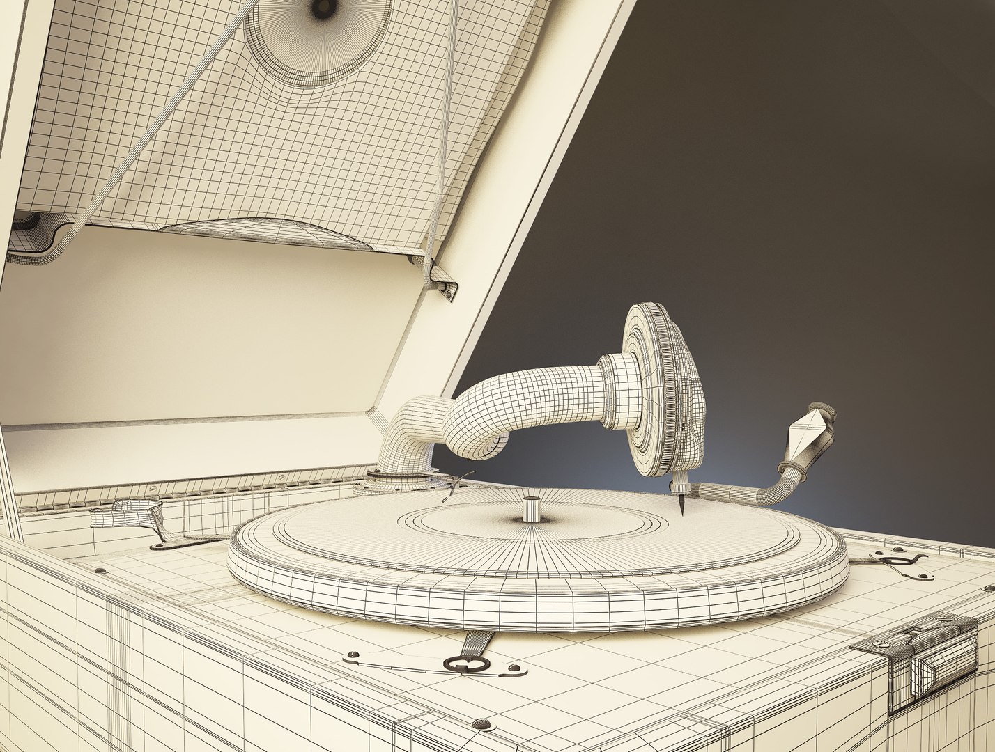 3d Phonograph Player Model
