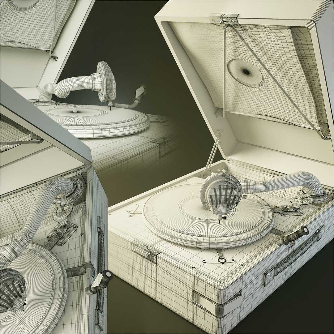 3d Phonograph Player Model