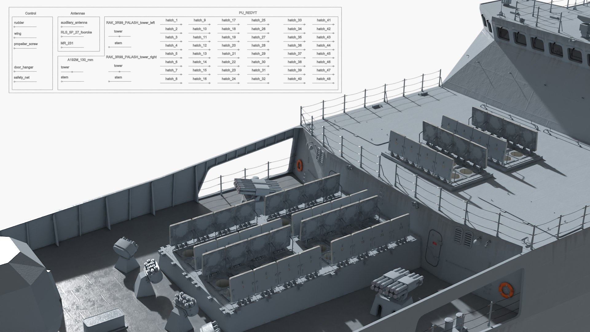 3D Advanced Naval Frigate Project 22350 Rigged Model - TurboSquid 2382851