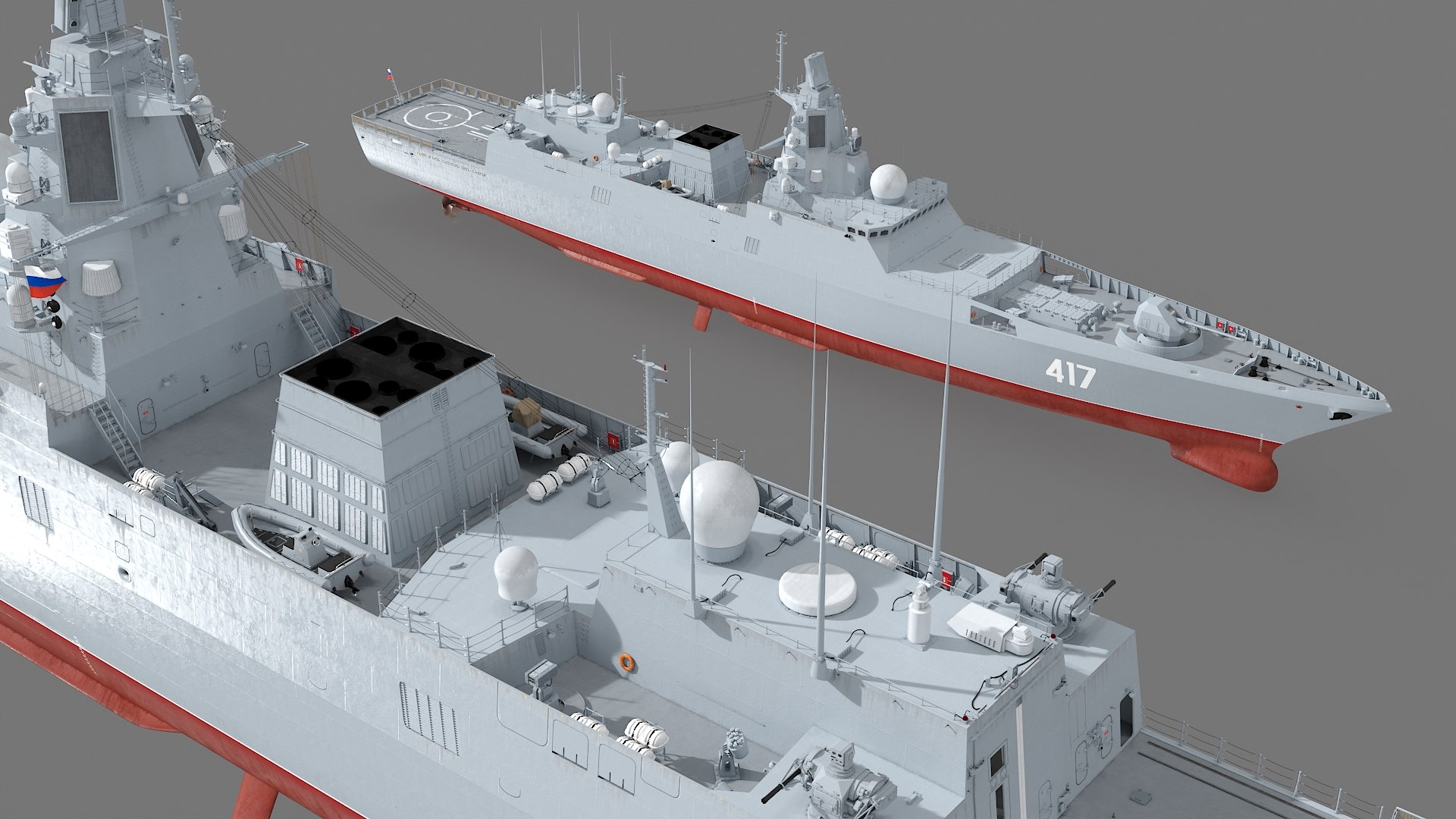 3D Advanced Naval Frigate Project 22350 Rigged Model - TurboSquid 2382851