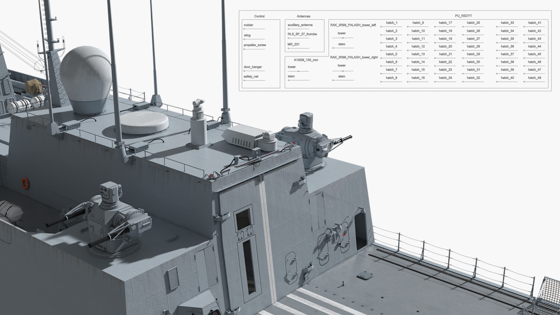 3D Advanced Naval Frigate Project 22350 Rigged Model - TurboSquid 2382851