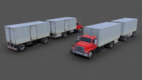 International 1754 Box truck trailer model - TurboSquid 1723088
