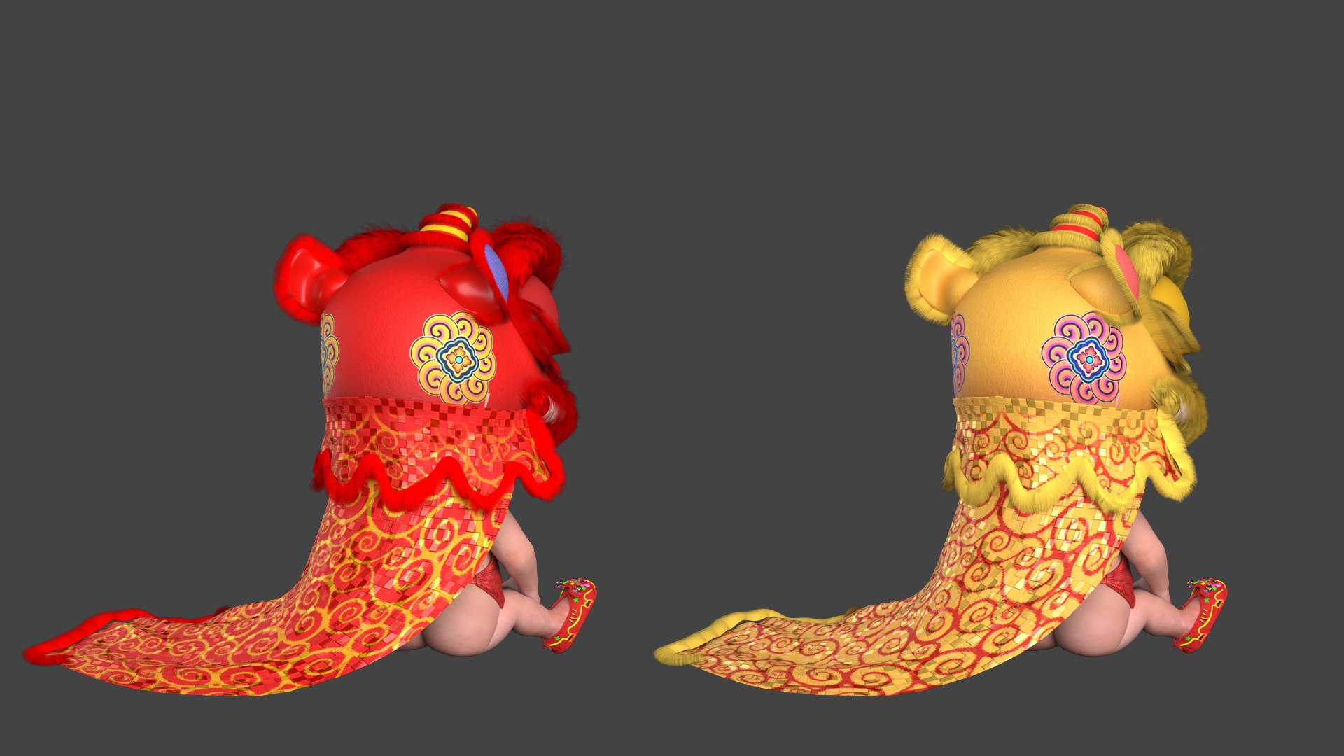 3D Lion Dance Chinese Baby New Year - TurboSquid 1958814