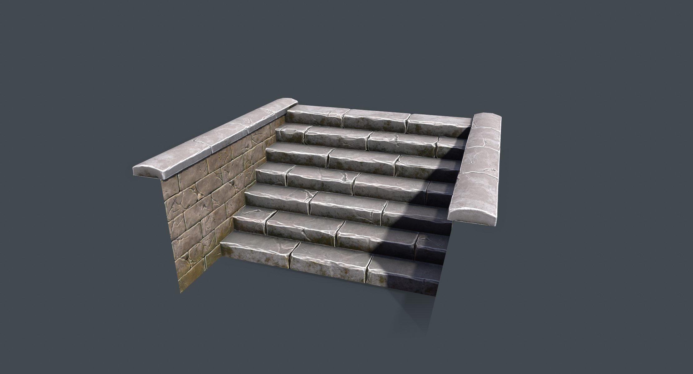 3D stone stairs stylized - TurboSquid 1449524