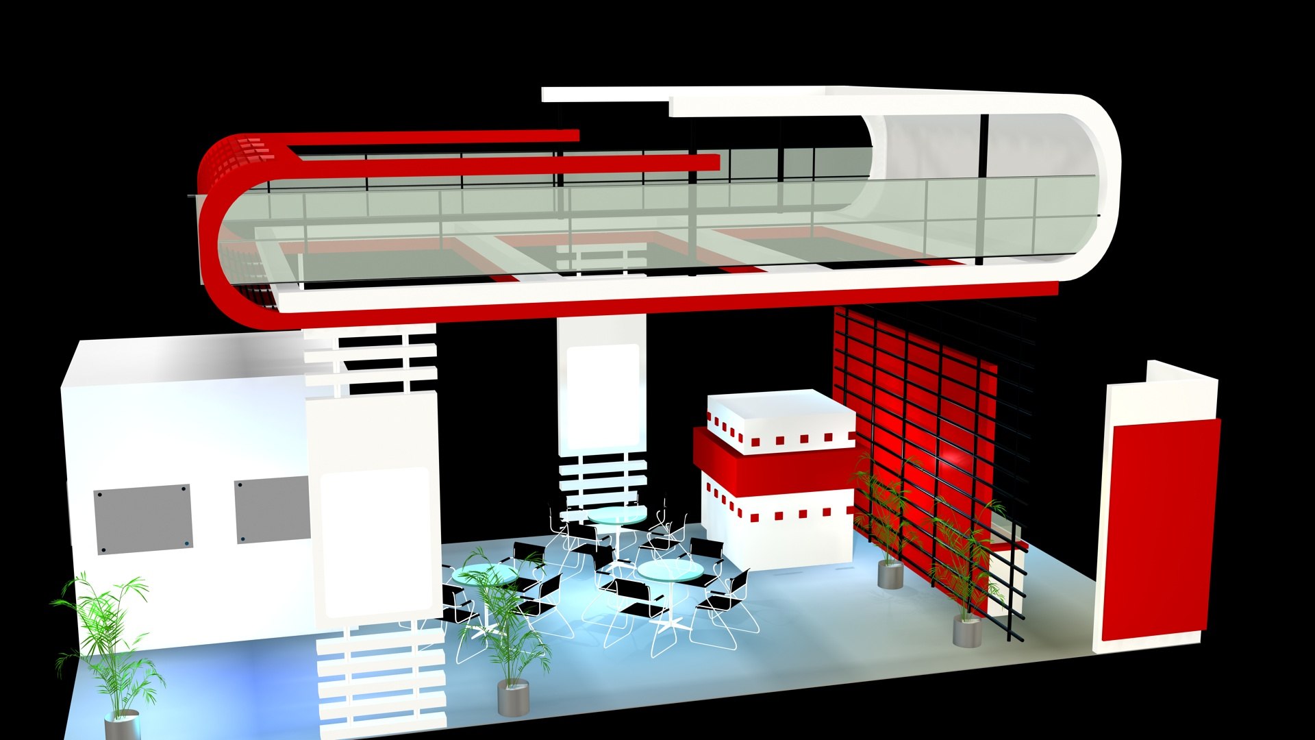 3D 4 Side Open Stand - TurboSquid 1994568