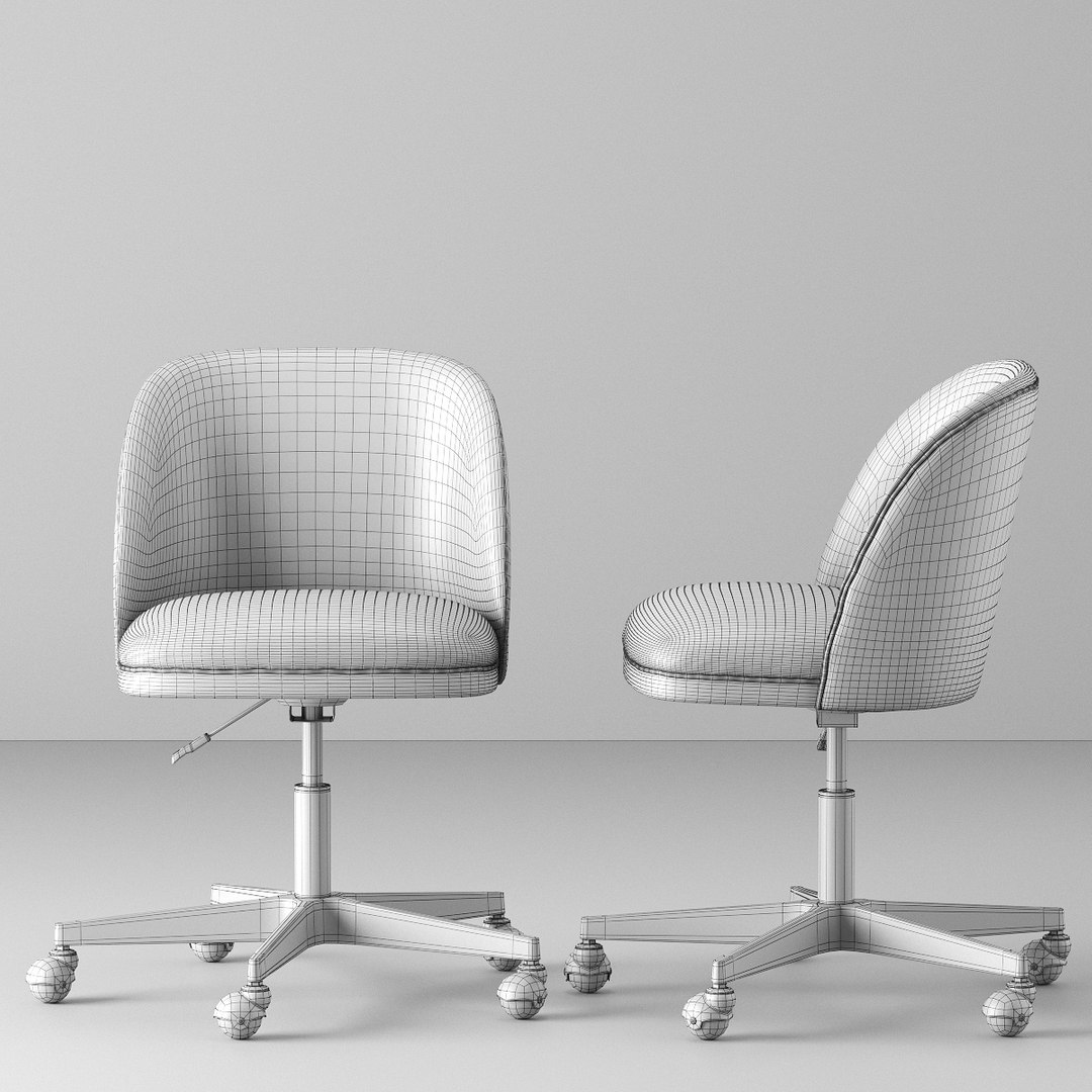 Alessa Upholstered Desk Chair 3D Model - TurboSquid 1351283