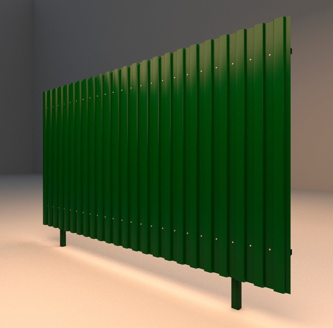 Fence Profiled Sheeting 3D Model - TurboSquid 1264511