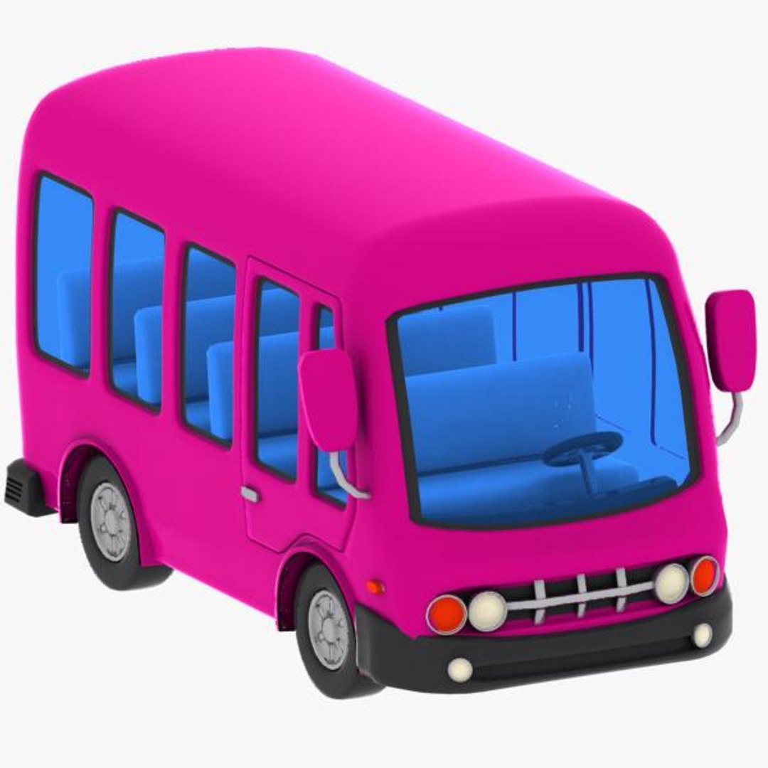 3d Cartoon Minibus Bus Model
