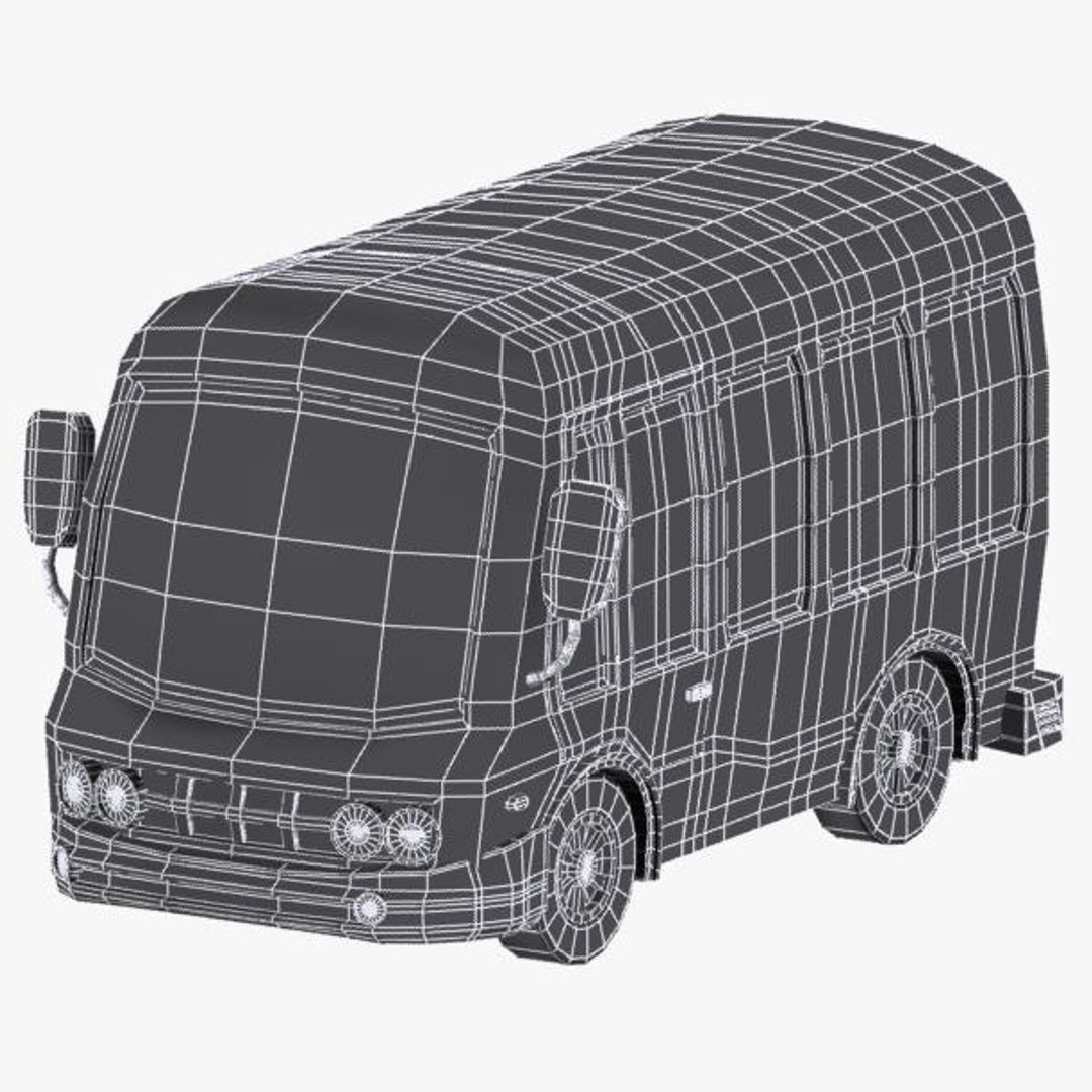 3d Cartoon Minibus Bus Model
