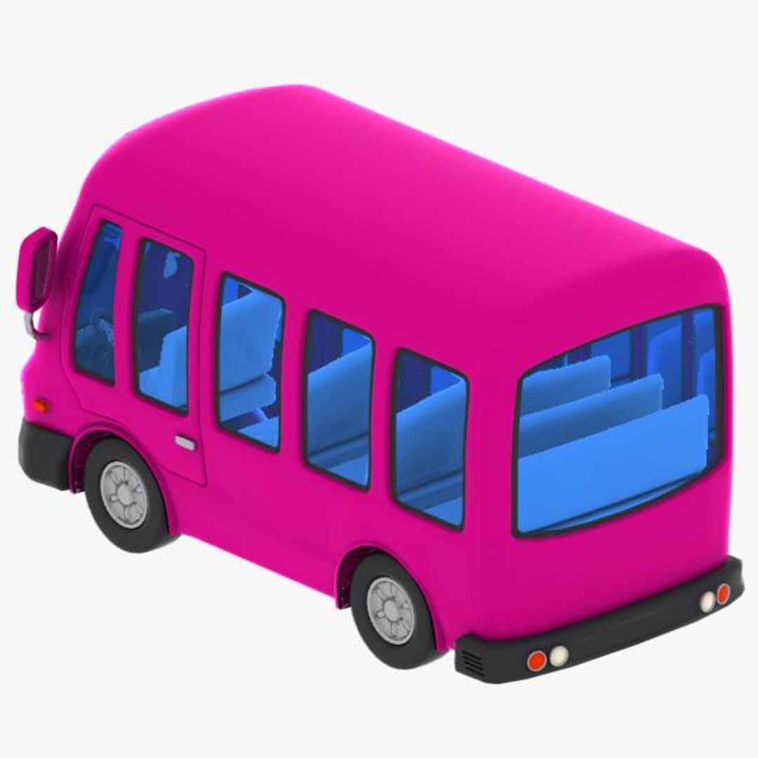 3d Cartoon Minibus Bus Model