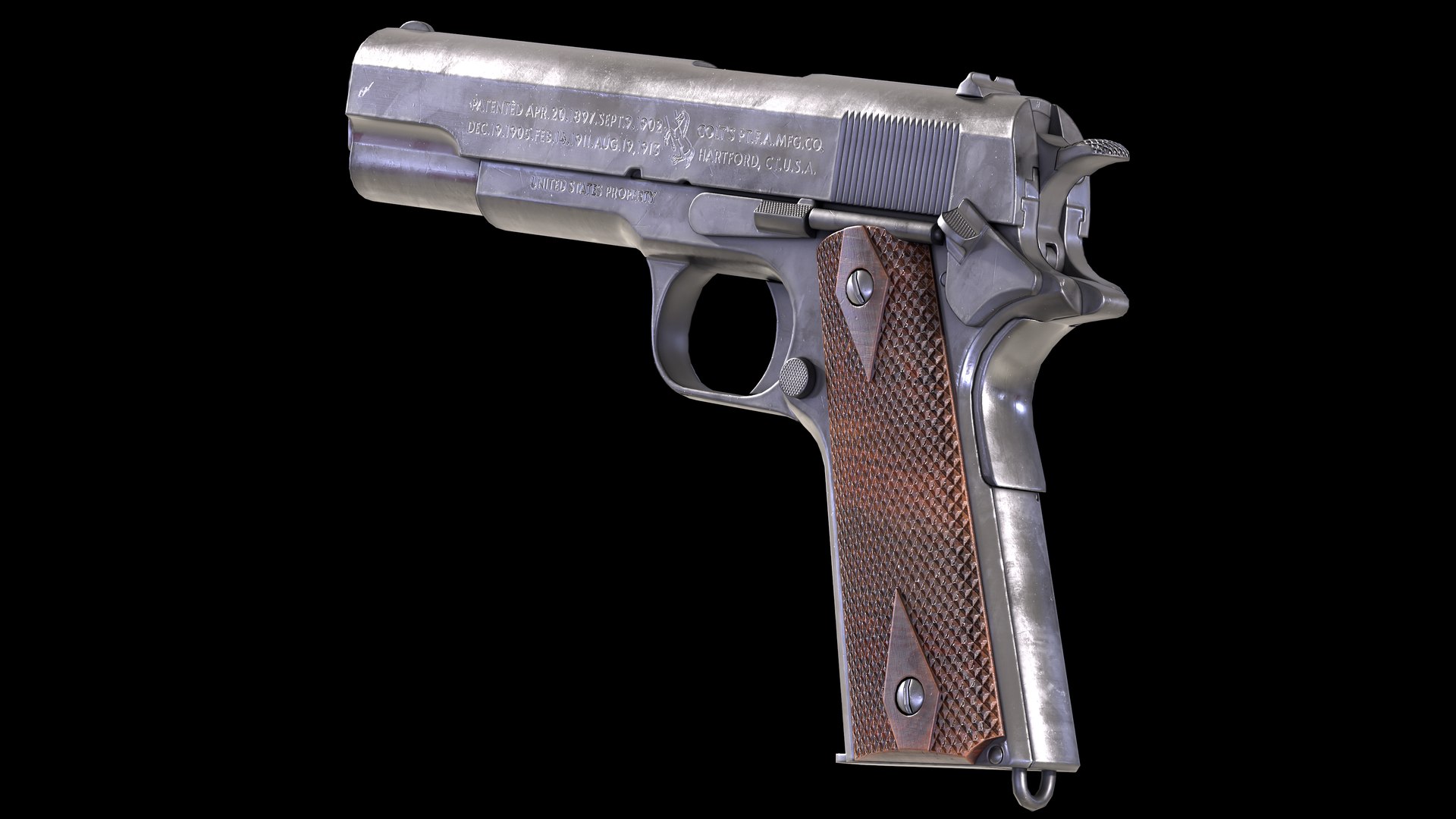 Colt M1911 PBR Worn Low-poly 3D Model Model - TurboSquid 1794195