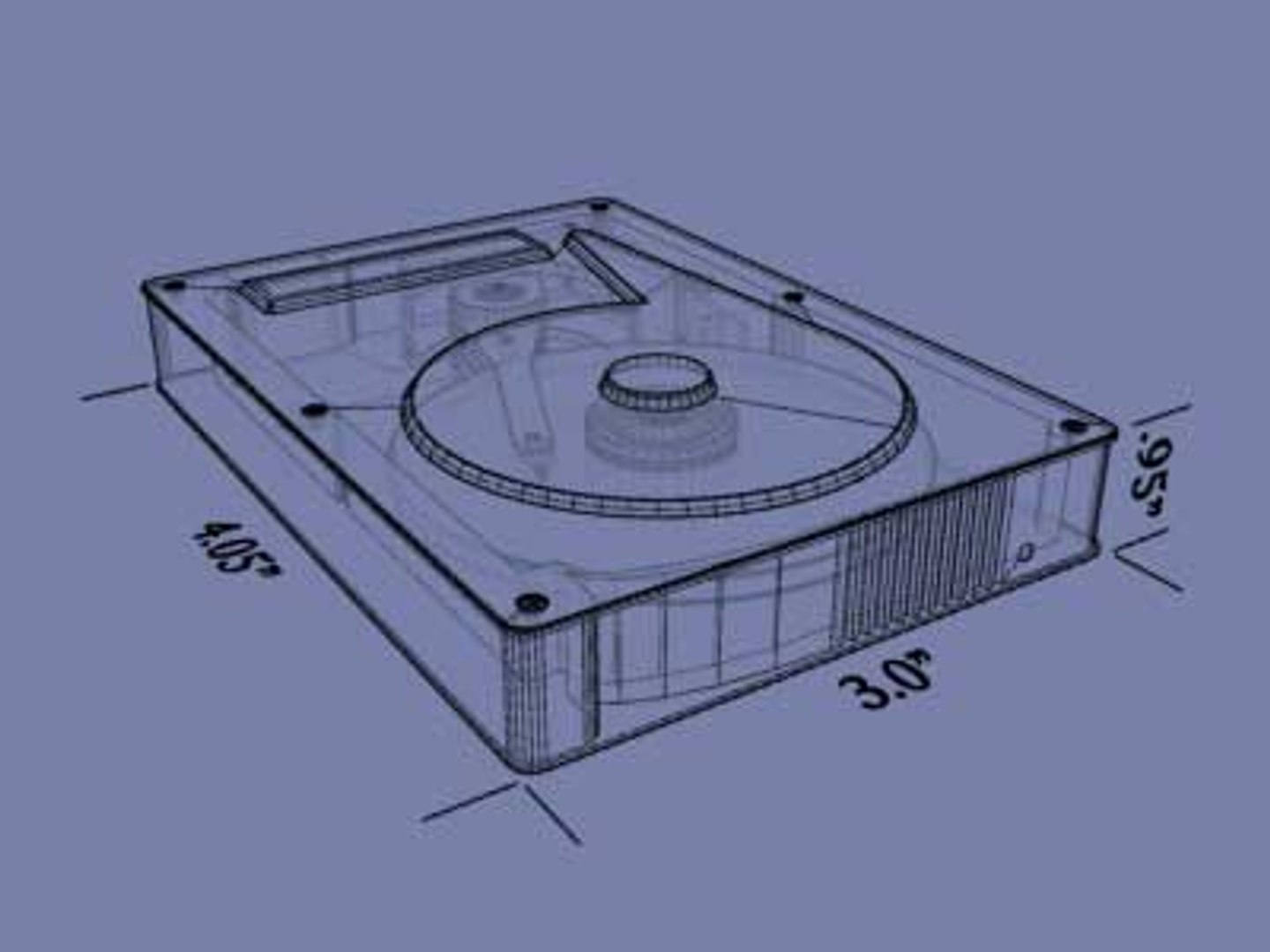 internal hard drive 3d model