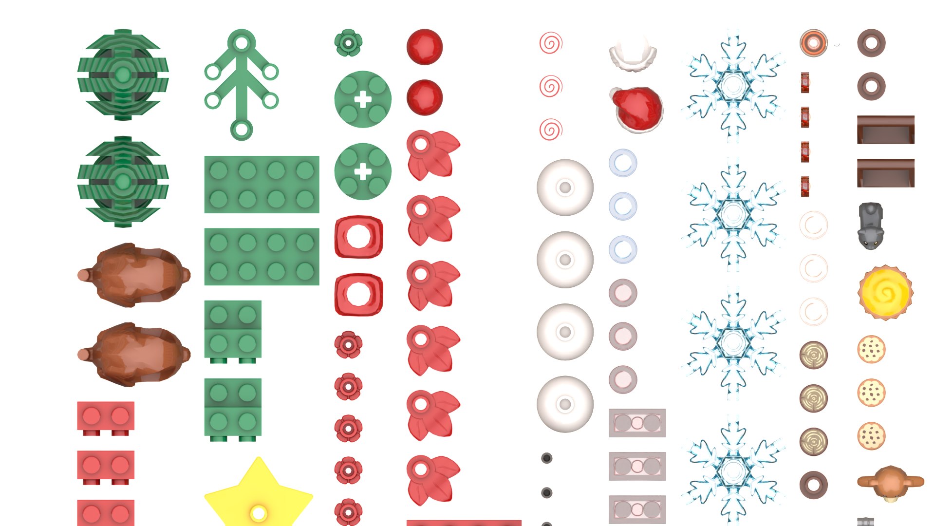 3D Model Lego Asset - 40609 Christmas Fun VIP Add-On Pack - TurboSquid ...