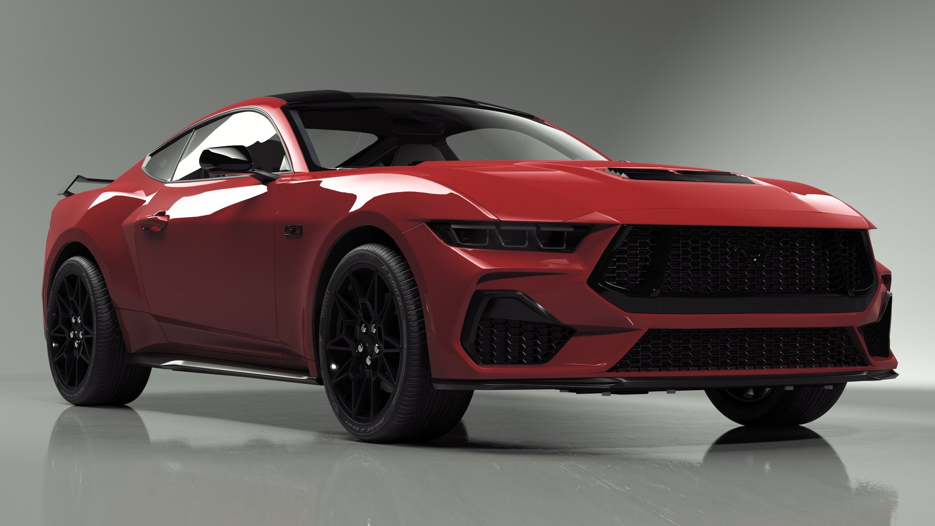 3D model Ford Mustang 2024 Red Rigged - TurboSquid 2132263