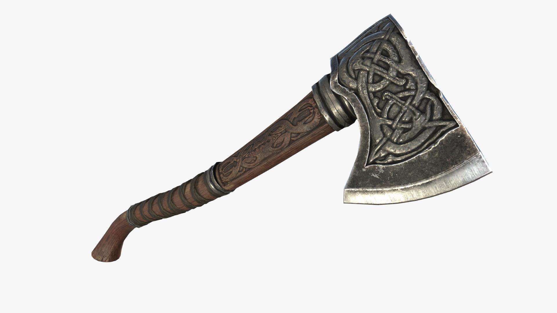 3D Fantasy Axe RPG Felling Axe Splitting Broadaxe Broad Bearded ...