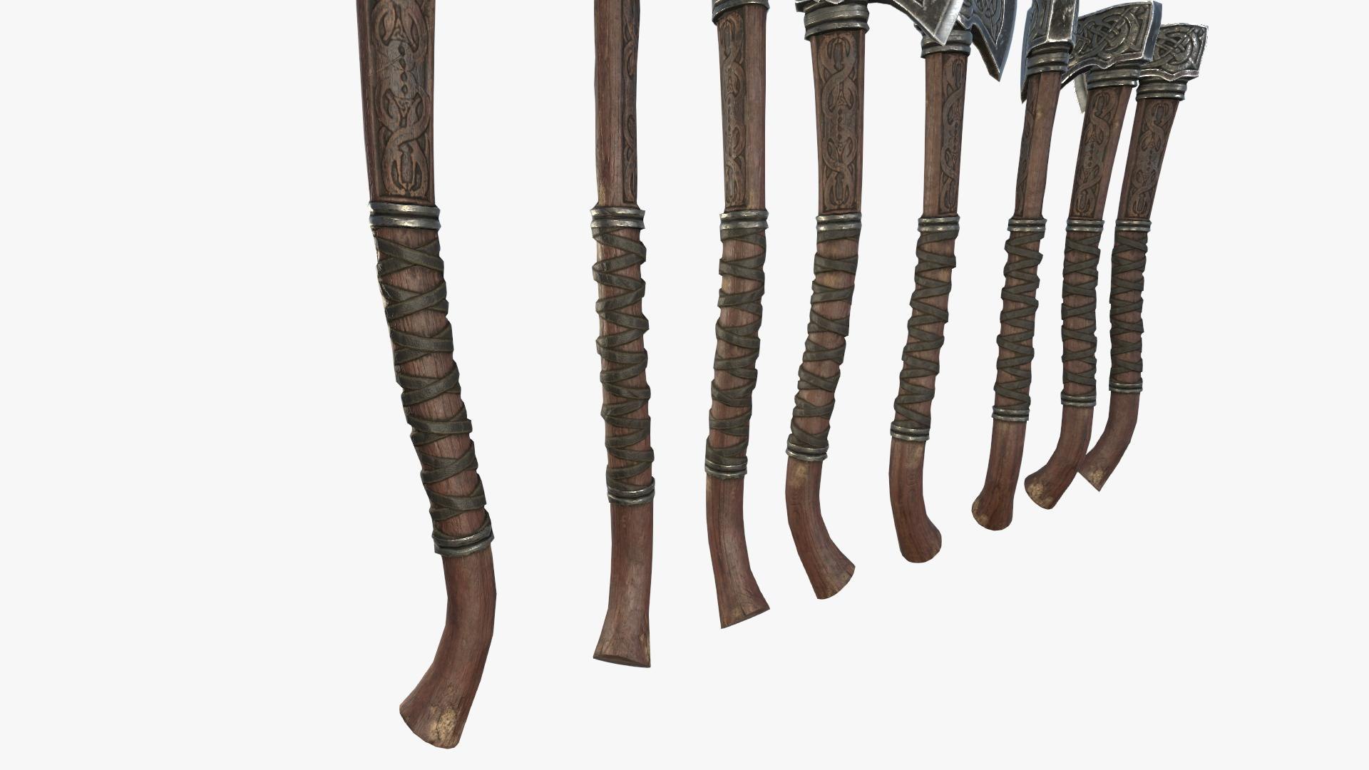 3D Fantasy Axe RPG Felling Axe Splitting Broadaxe Broad Bearded ...