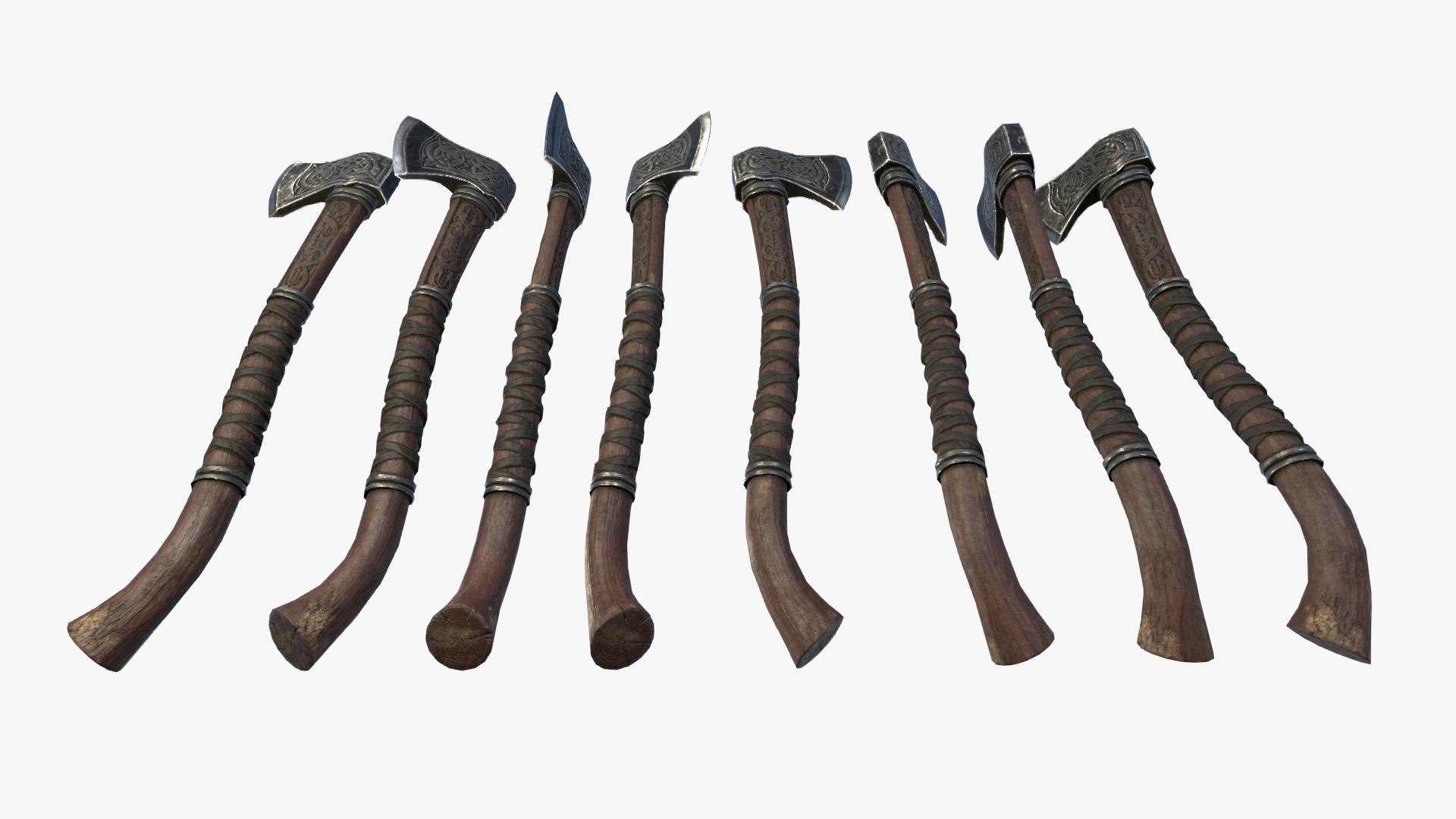 3D Fantasy Axe RPG Felling Axe Splitting Broadaxe Broad Bearded ...