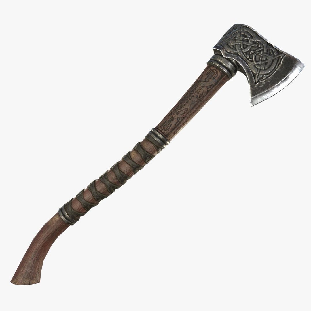 3D Fantasy Axe RPG Felling Axe Splitting Broadaxe Broad Bearded ...