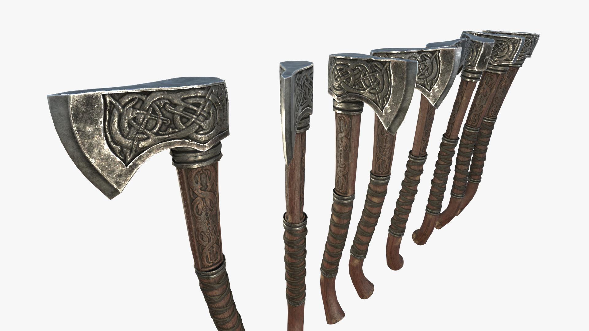 3D Fantasy Axe RPG Felling Axe Splitting Broadaxe Broad Bearded ...