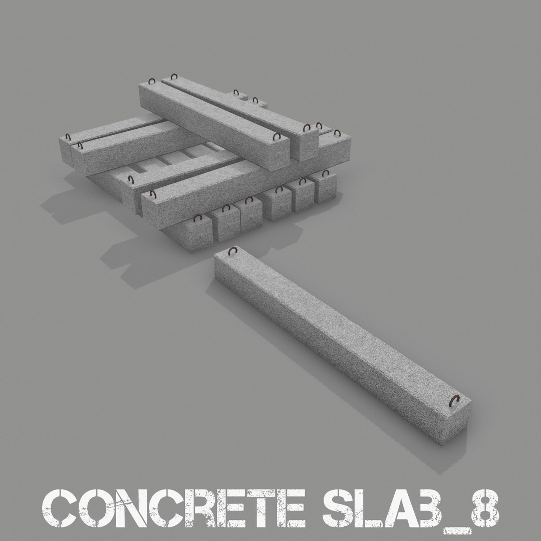 3d Concrete Building Components Model