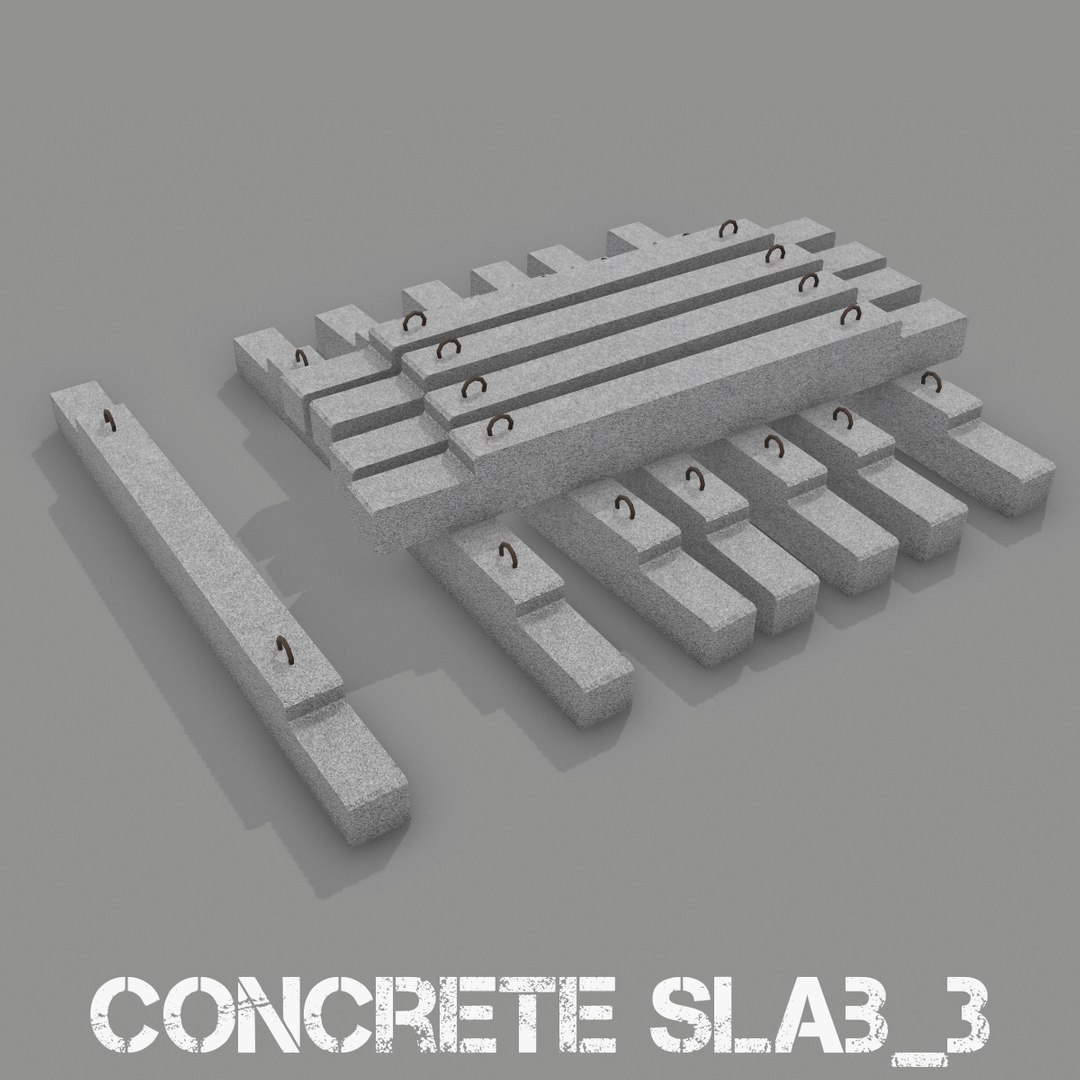 3d Concrete Building Components Model