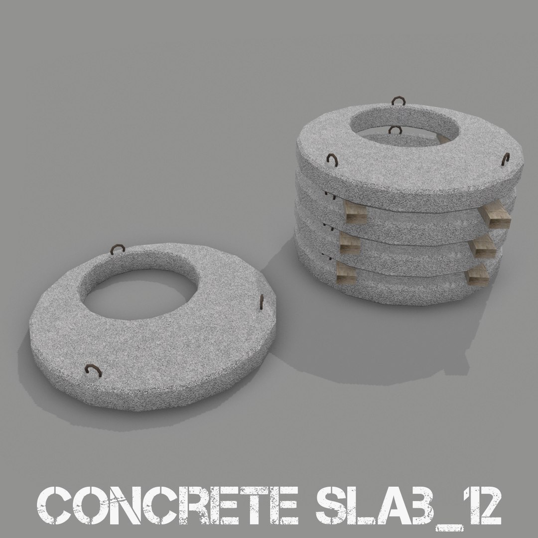 3d Concrete Building Components Model