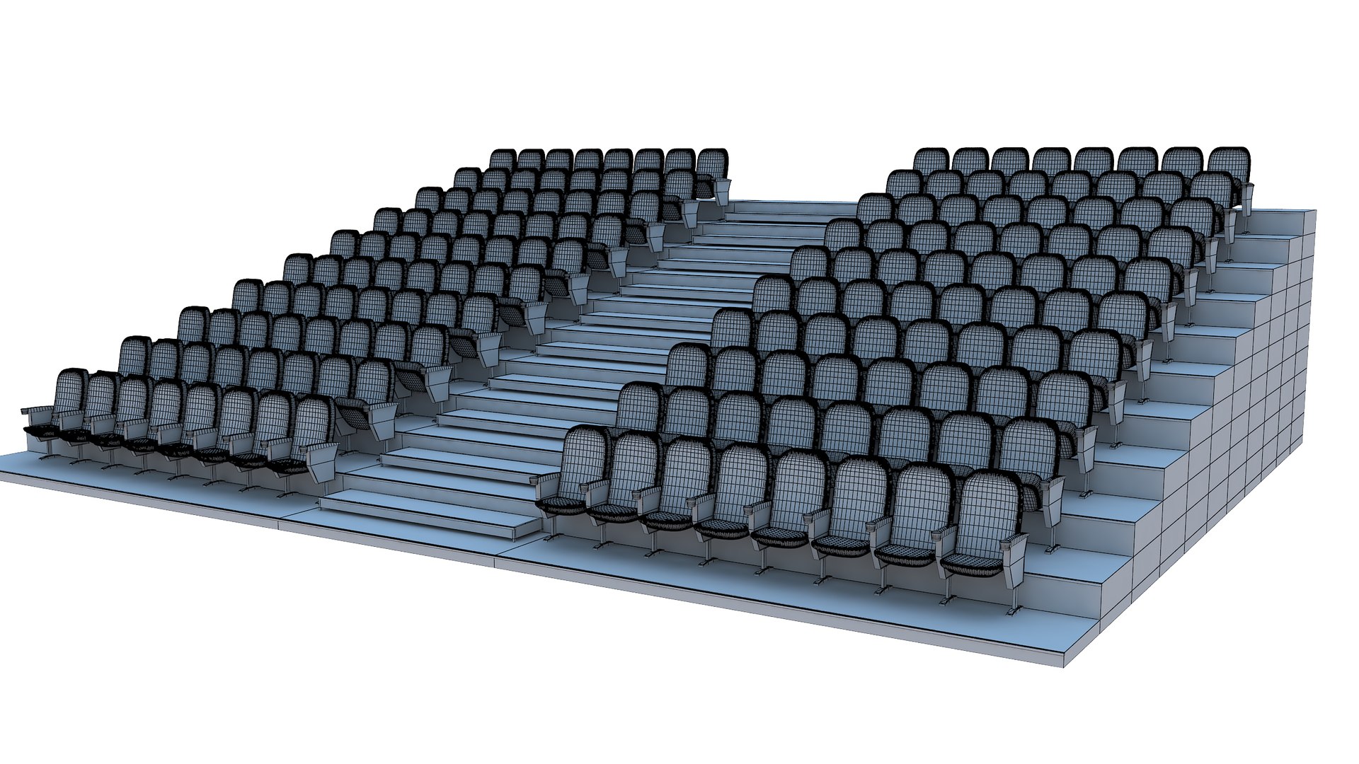 Bleachers set stadium 3D model - TurboSquid 1649030