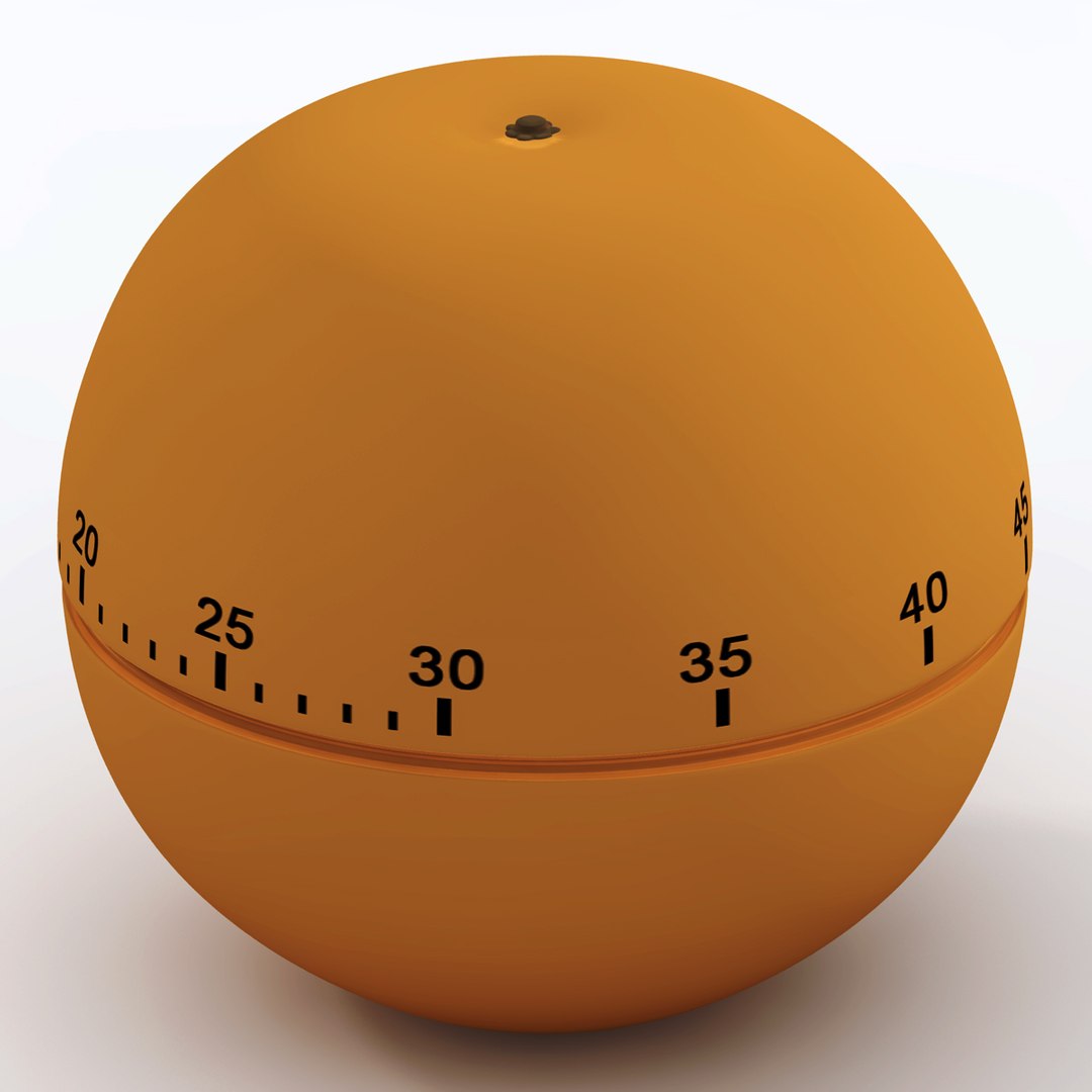 3d kitchen timer orange model