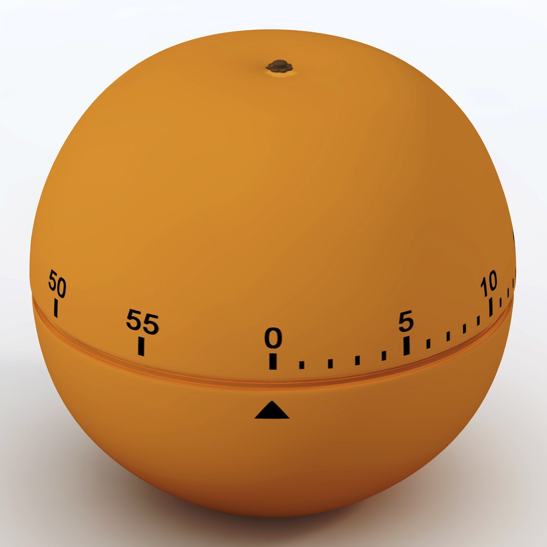 3d kitchen timer orange model