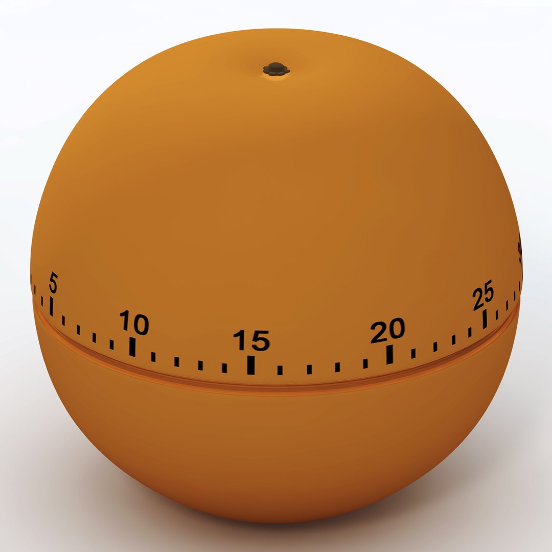 3d kitchen timer orange model