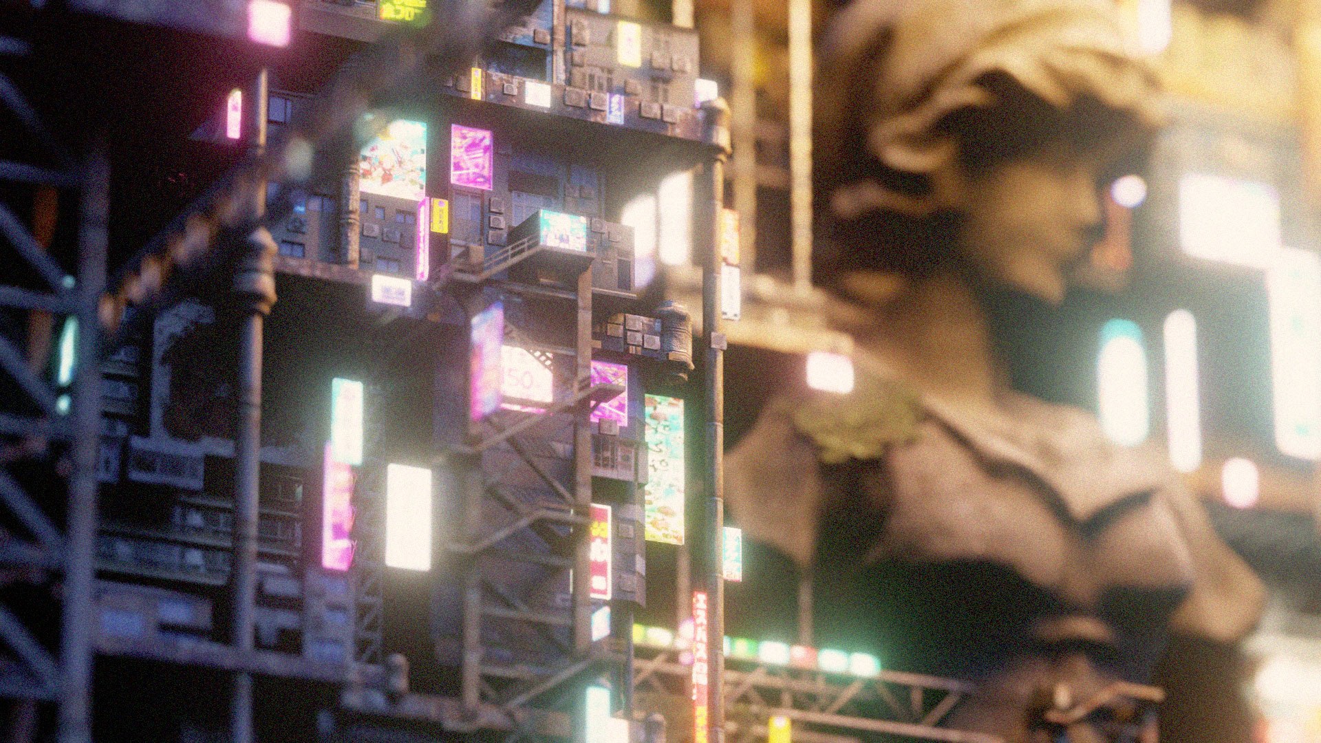 3D Cyberpunk Statue City - TurboSquid 1833900