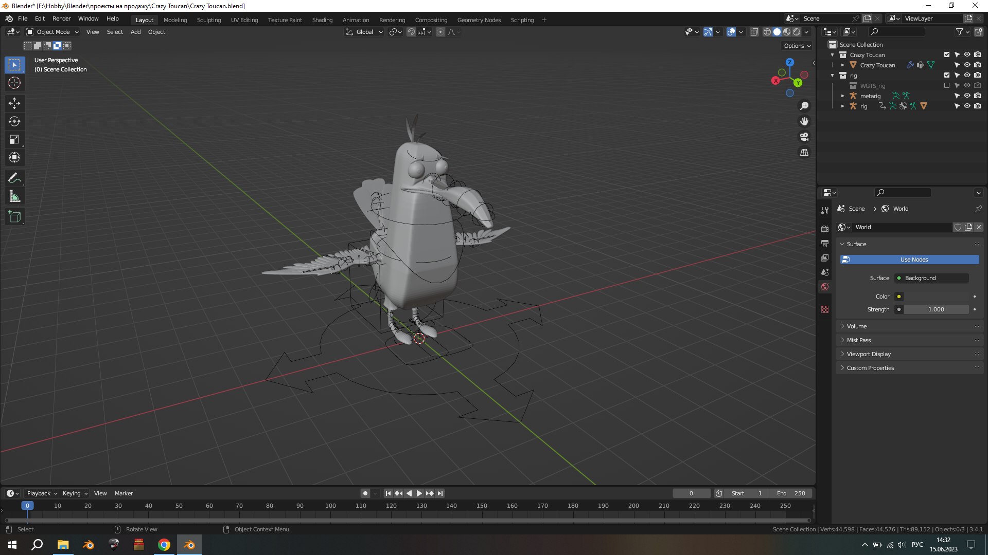 3D Model Crazy Toucan Cartoon Bird 3D Model - TurboSquid 2123967