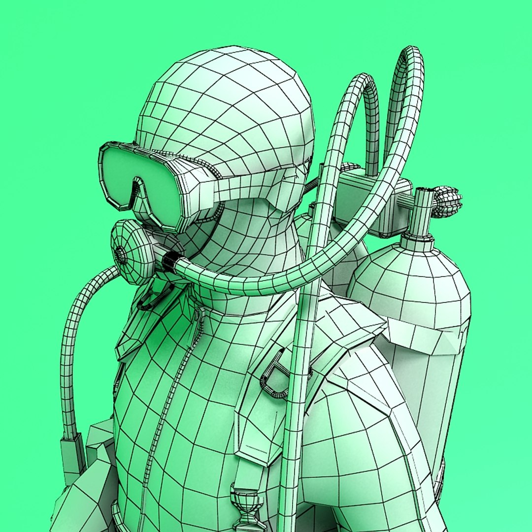 Scuba Diver 3d Model