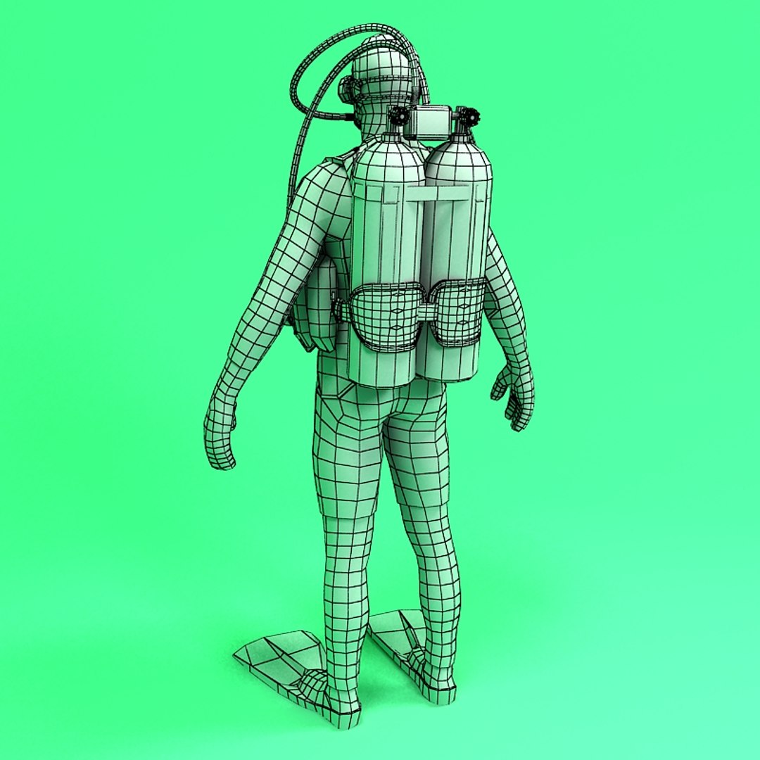 Scuba Diver 3d Model