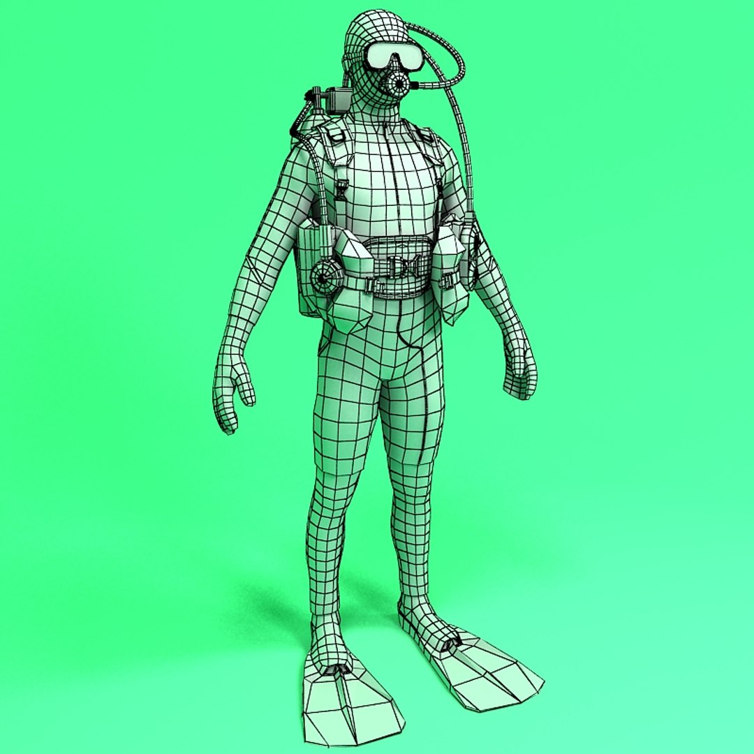 Scuba Diver 3d Model