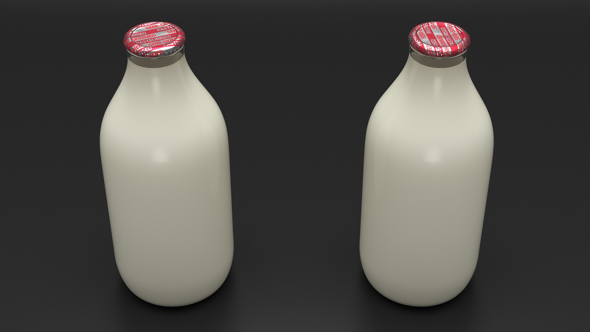 Glass Bottle Of Semi-Skimmed Milk With Foil Top 3D Model - TurboSquid ...