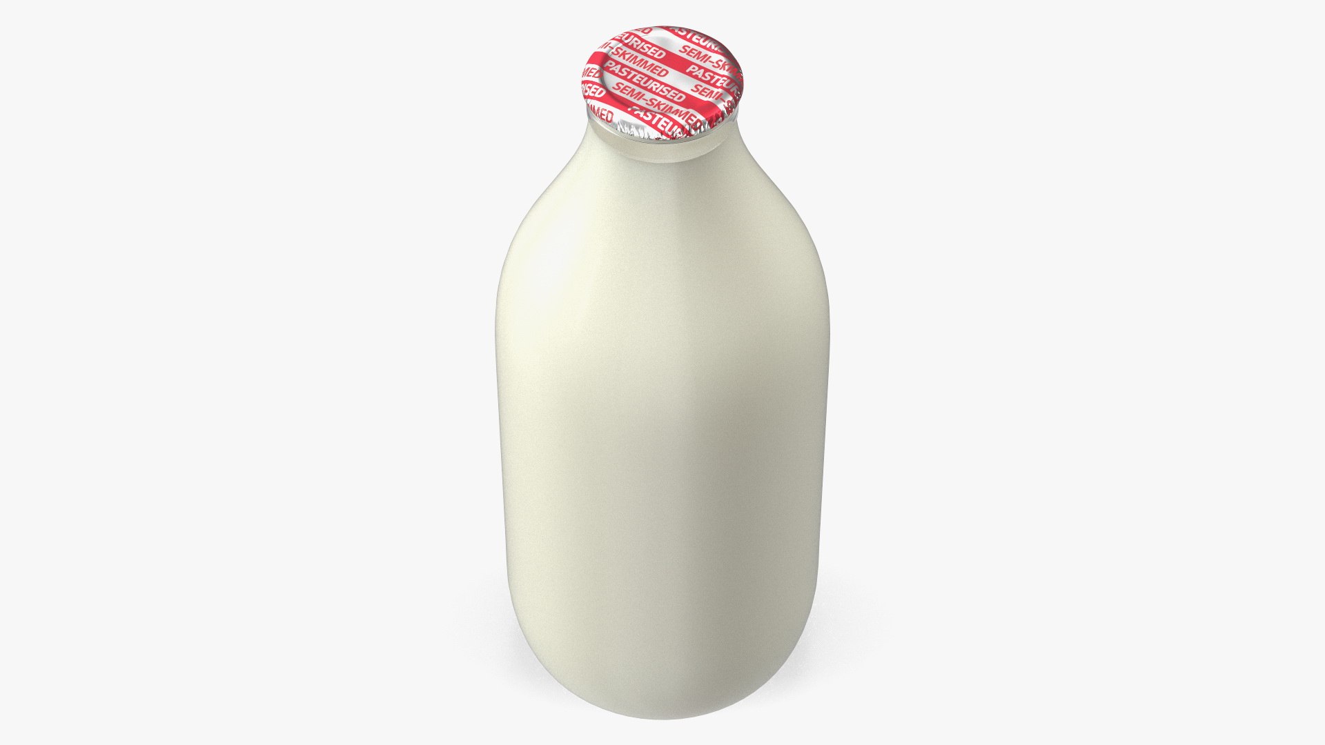 Glass Bottle Of Semi-Skimmed Milk With Foil Top 3D Model - TurboSquid ...