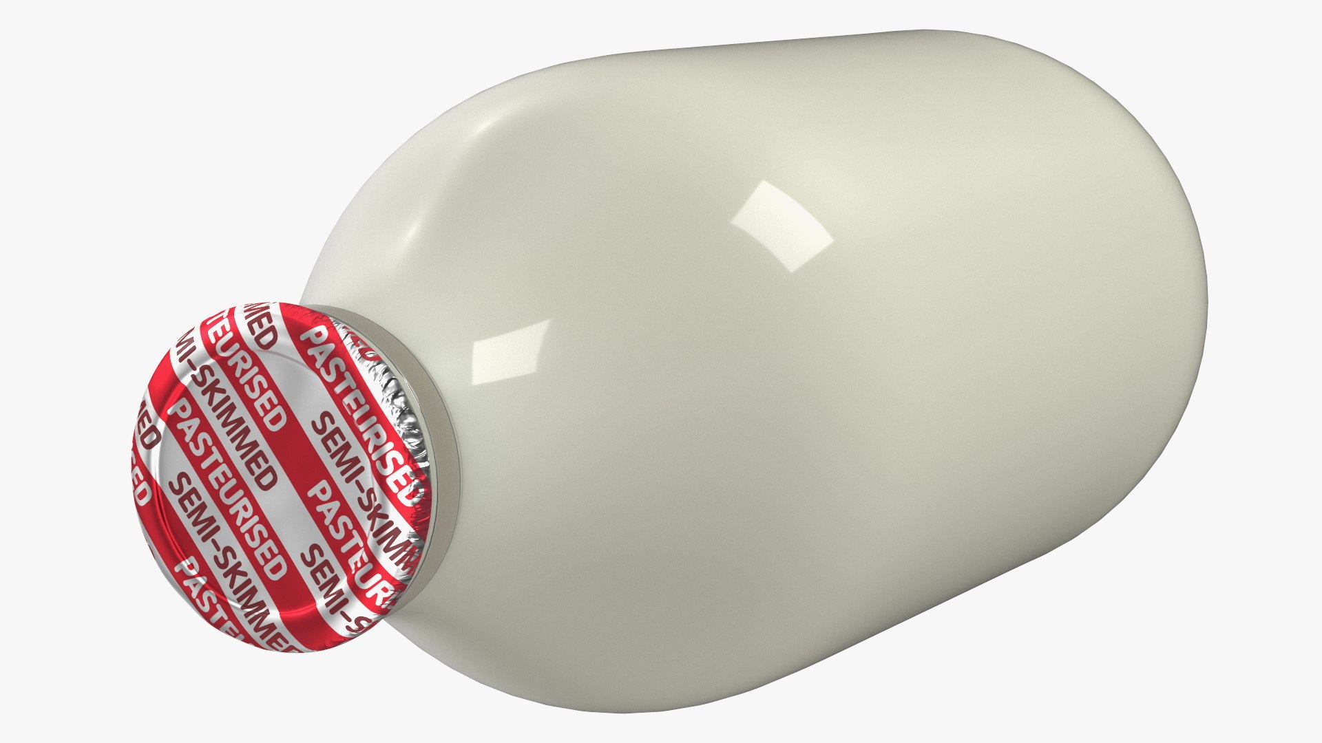 Glass Bottle Of Semi-Skimmed Milk With Foil Top 3D Model - TurboSquid ...