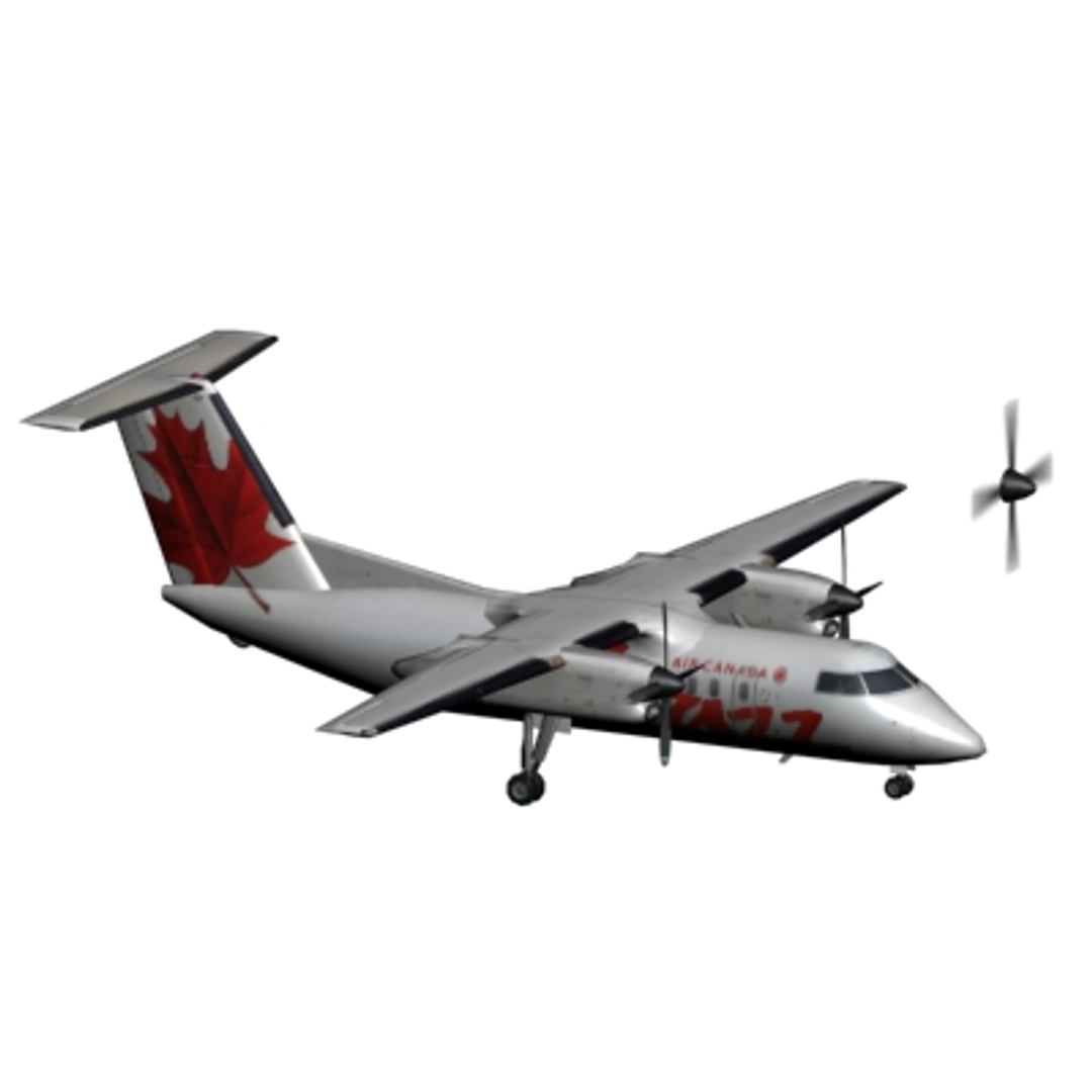 3d model q100 bombardier airliner