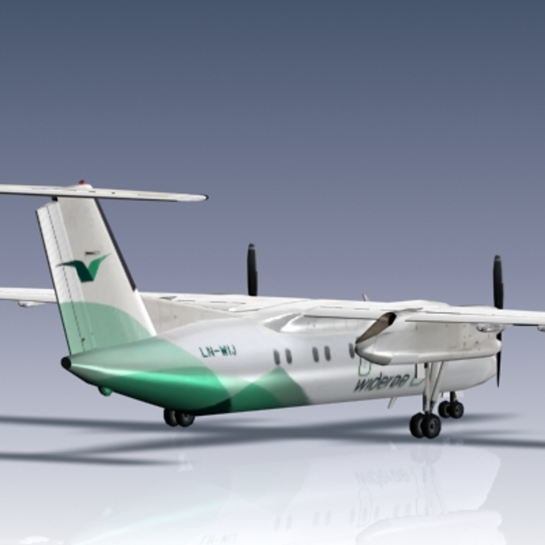 3d model q100 bombardier airliner
