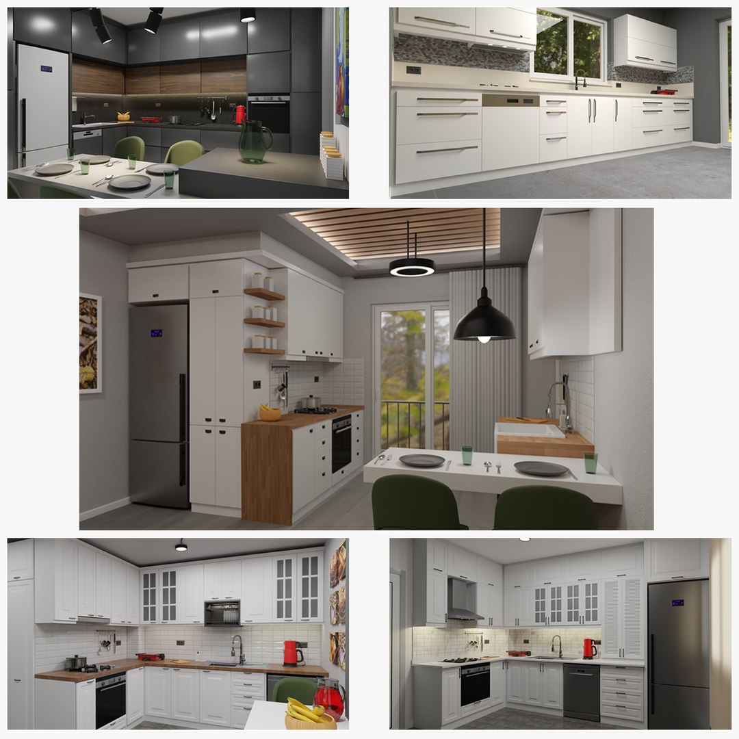 3D Kitchen Scene Collection Model - TurboSquid 2237381