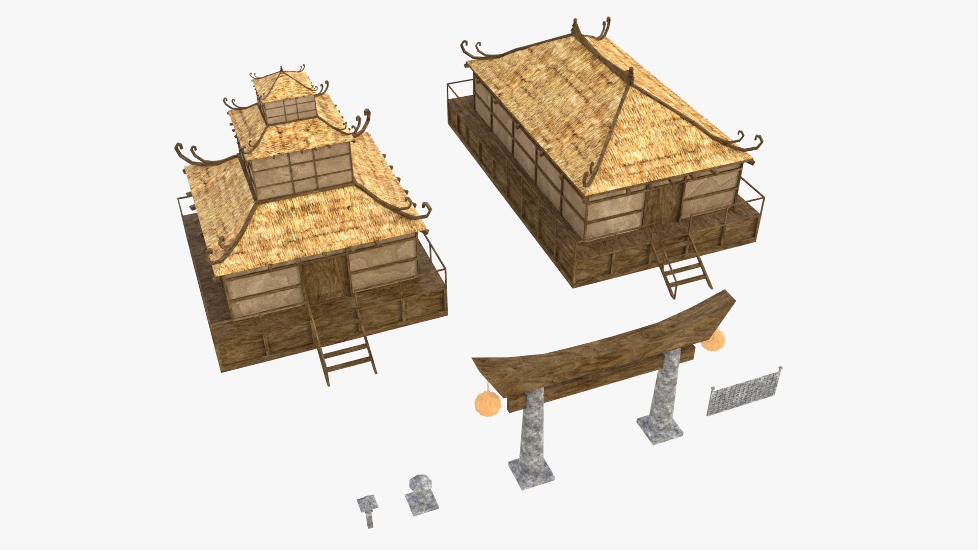 Asian House 3D Model - TurboSquid 1900185