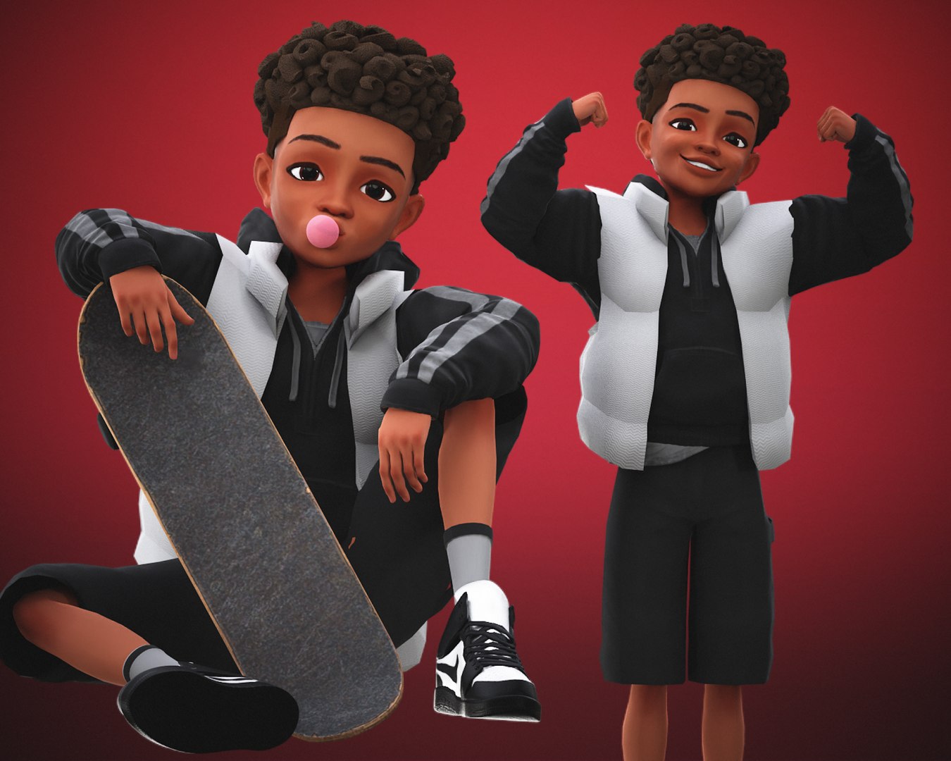 3D Cartoon Game Black Boy Character Rigged Model - TurboSquid 2194998