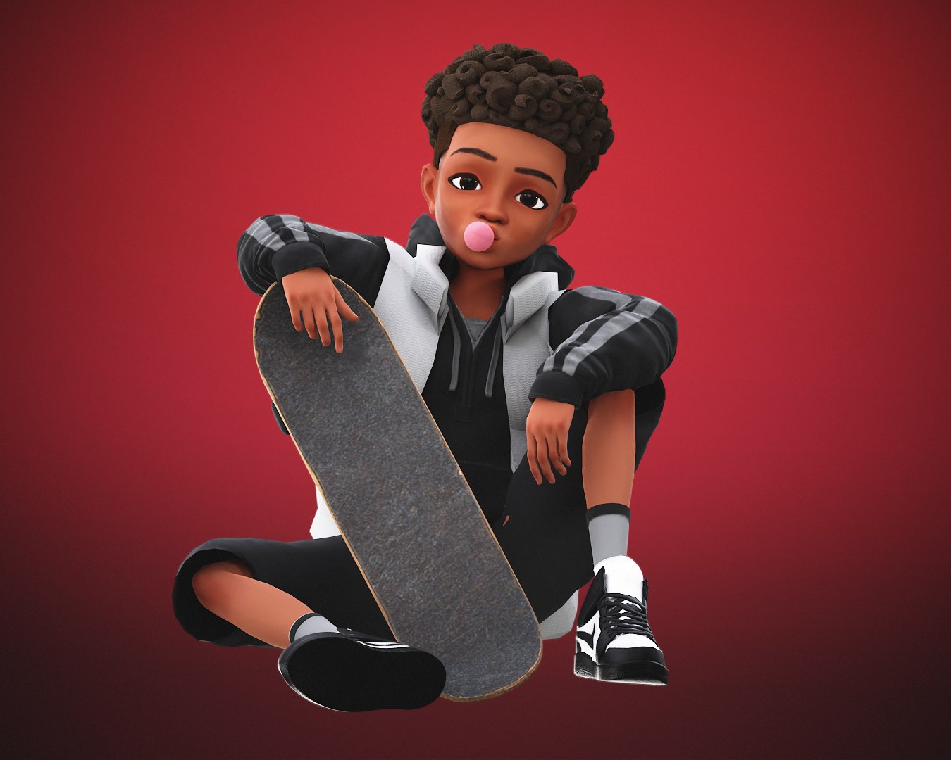 3D Cartoon Game Black Boy Character Rigged Model - TurboSquid 2194998