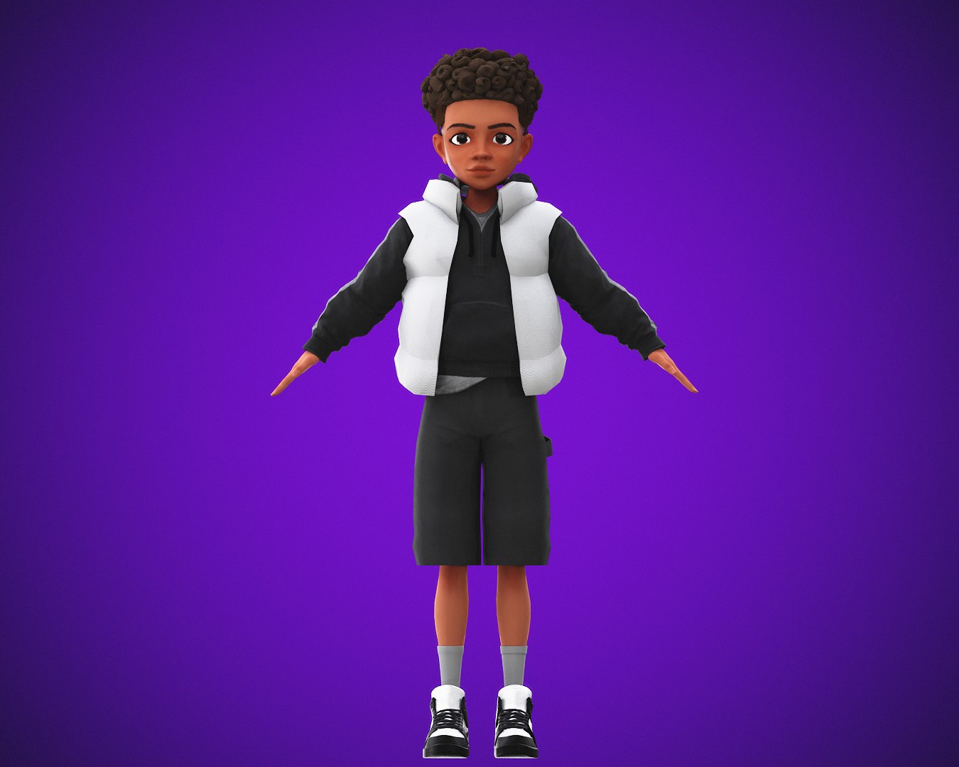 3D Cartoon Game Black Boy Character Rigged Model - TurboSquid 2194998