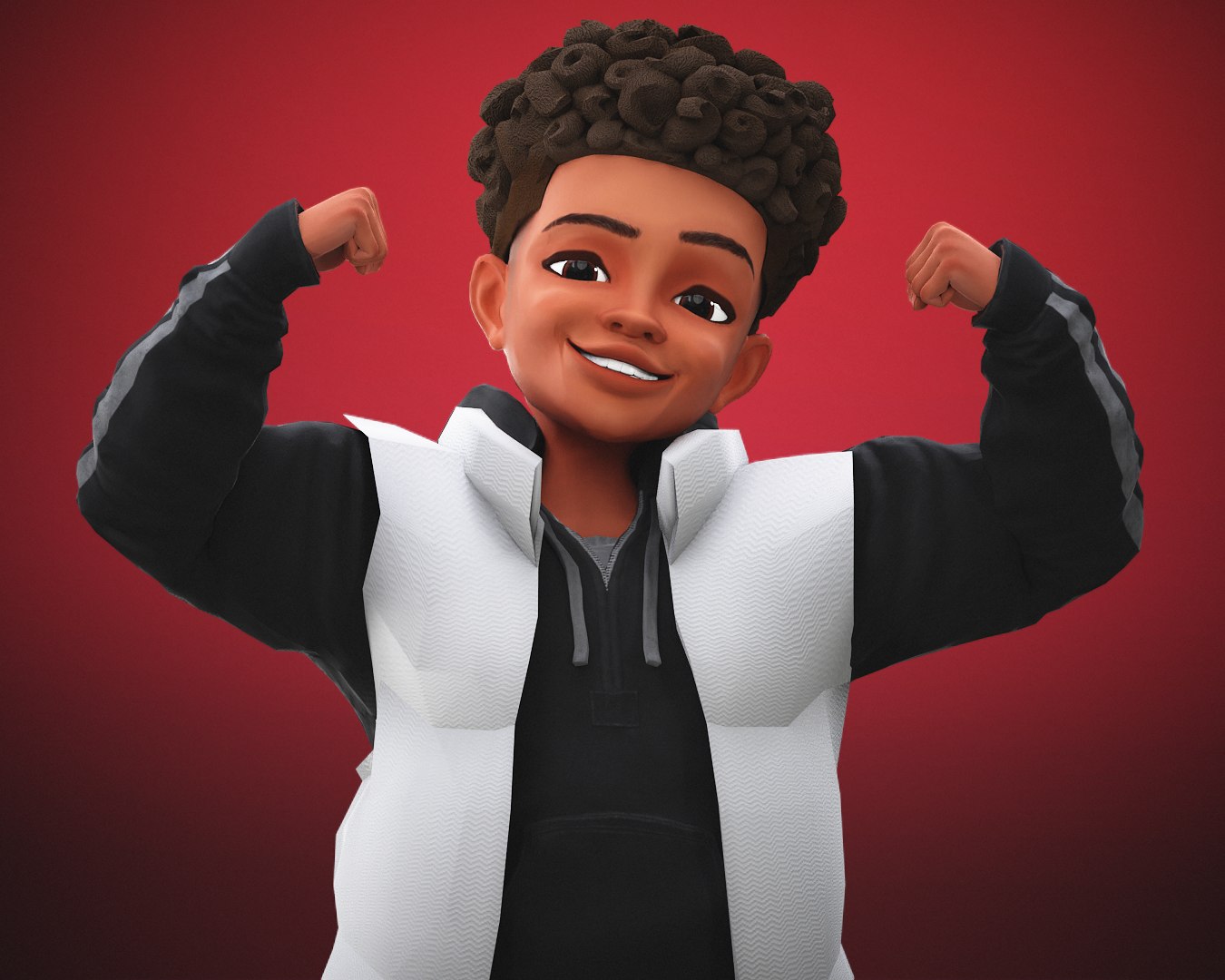 3D Cartoon Game Black Boy Character Rigged Model - TurboSquid 2194998